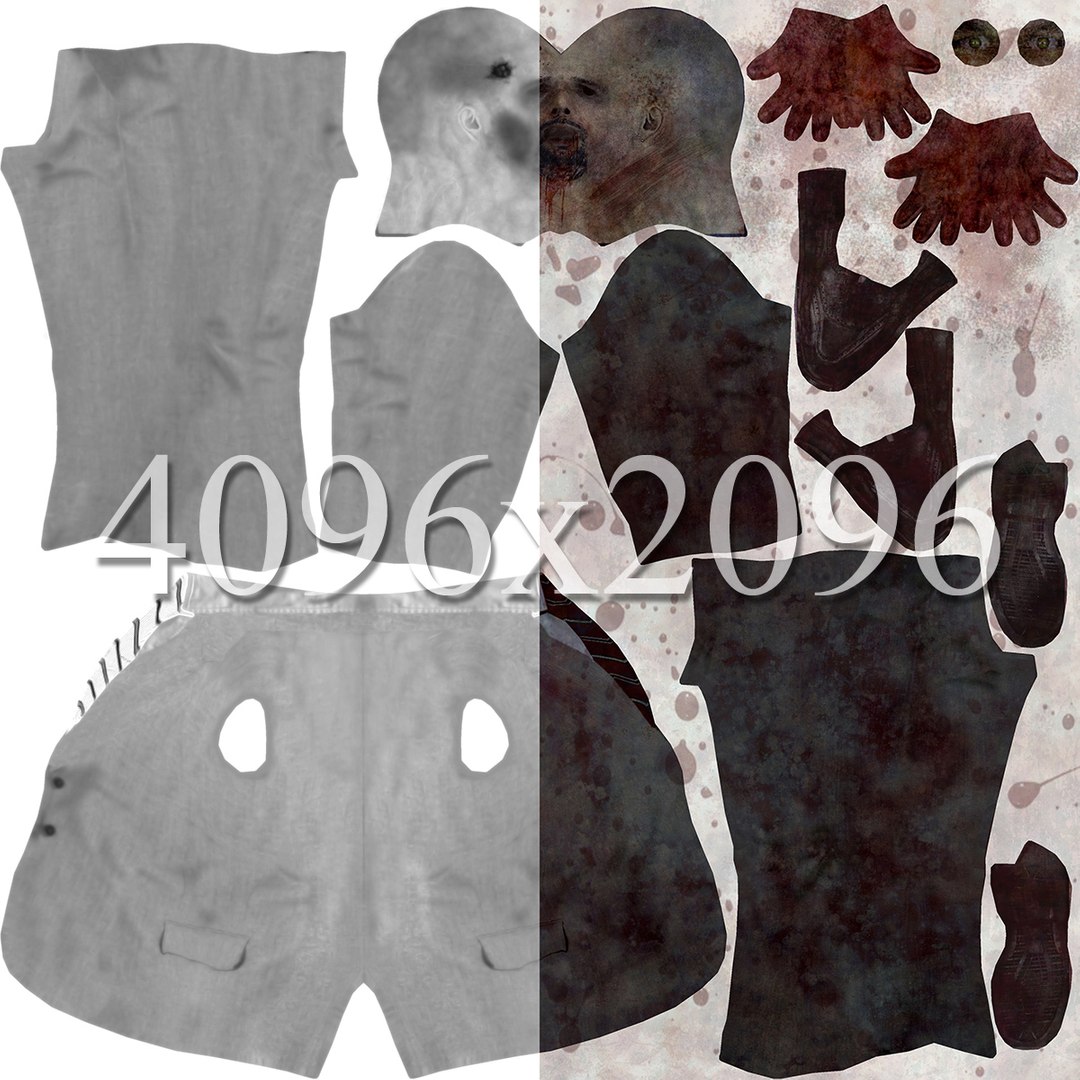 3d model zombies pack 1