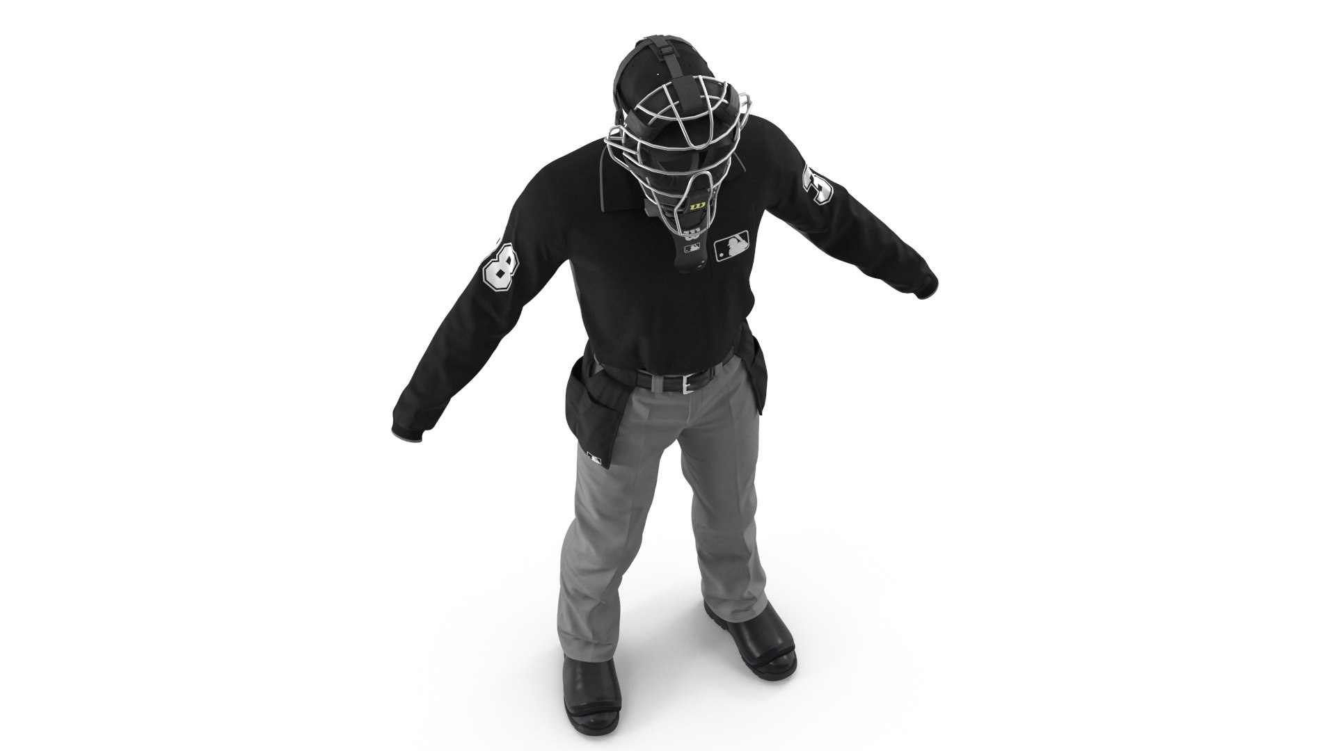 3D Uniform For Baseball Umpire With Mask Model - TurboSquid 2297319