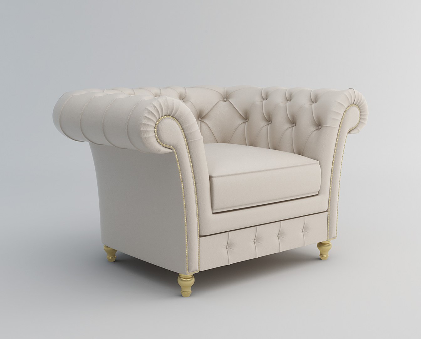 3d Model Of Classical Single Sofa