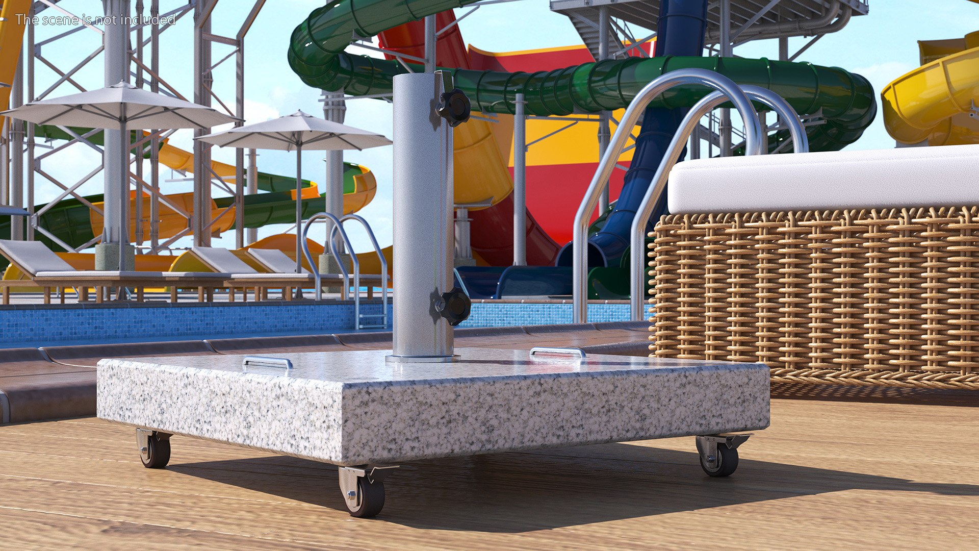 3D Light Granite Base On Wheels - TurboSquid 2105573