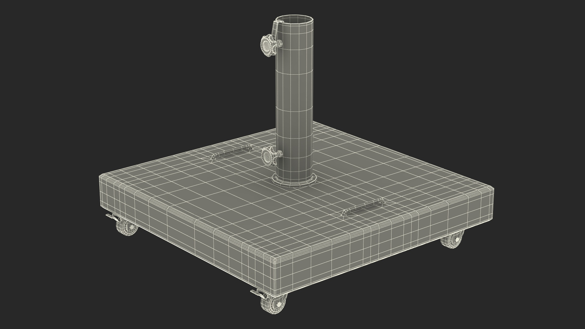 3D Light Granite Base On Wheels - TurboSquid 2105573