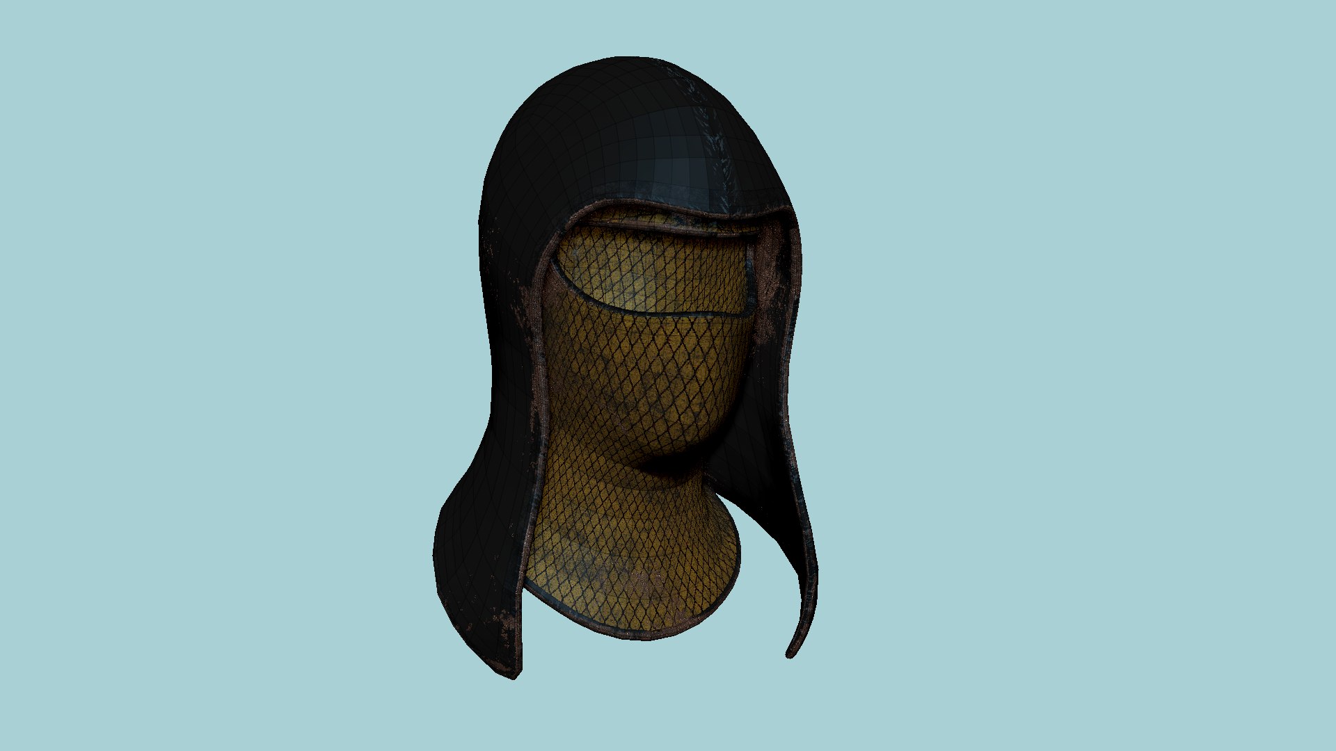 3D Model Ninja Assassin Hood 03 Black Yellow - Character Design Fashion ...