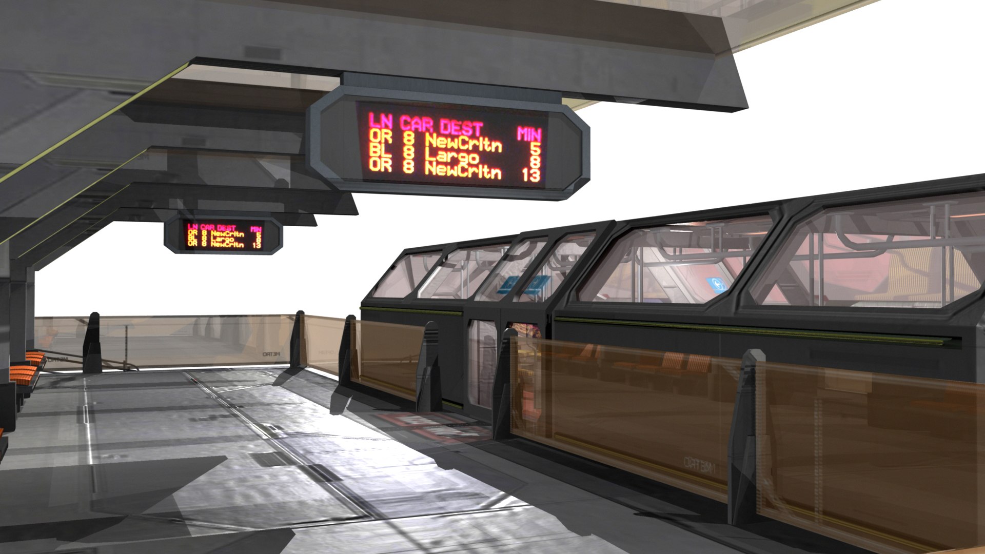 SciFi Tram Station Pack 3D Model - TurboSquid 1805312