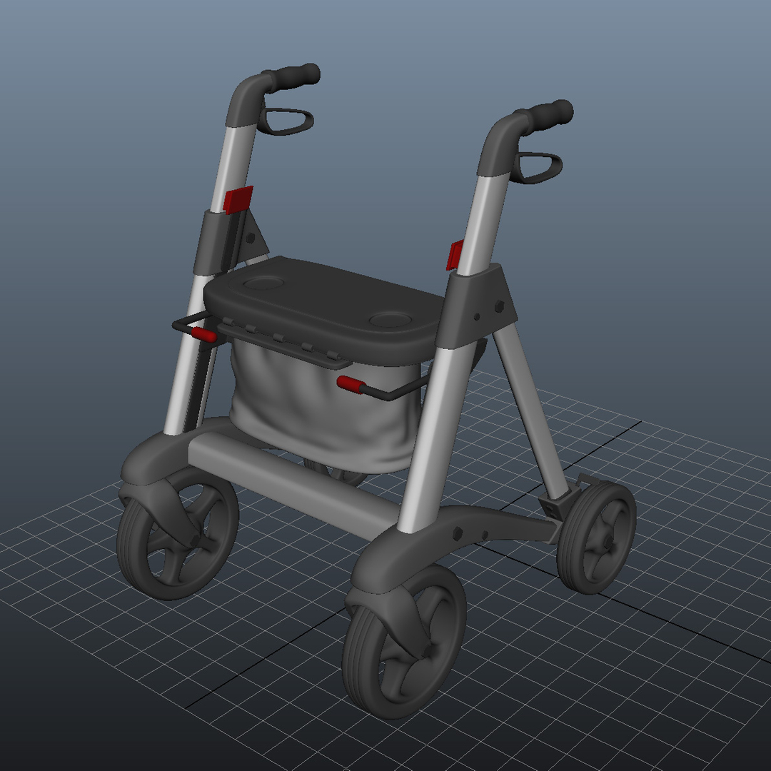 walker rollator 3d obj
