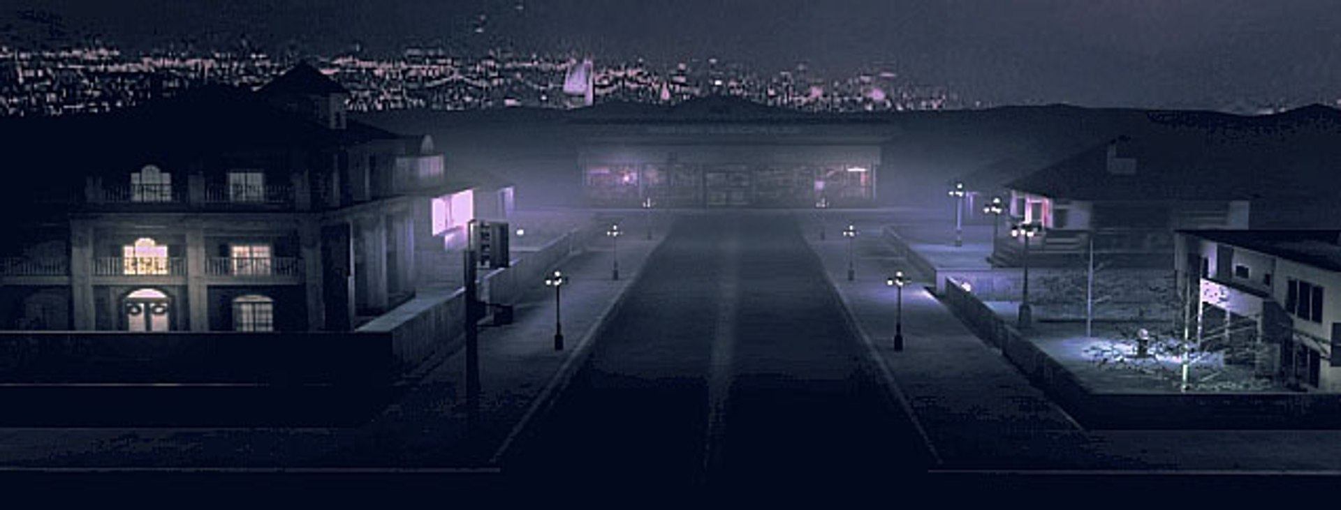 3d night cityscape street lights model