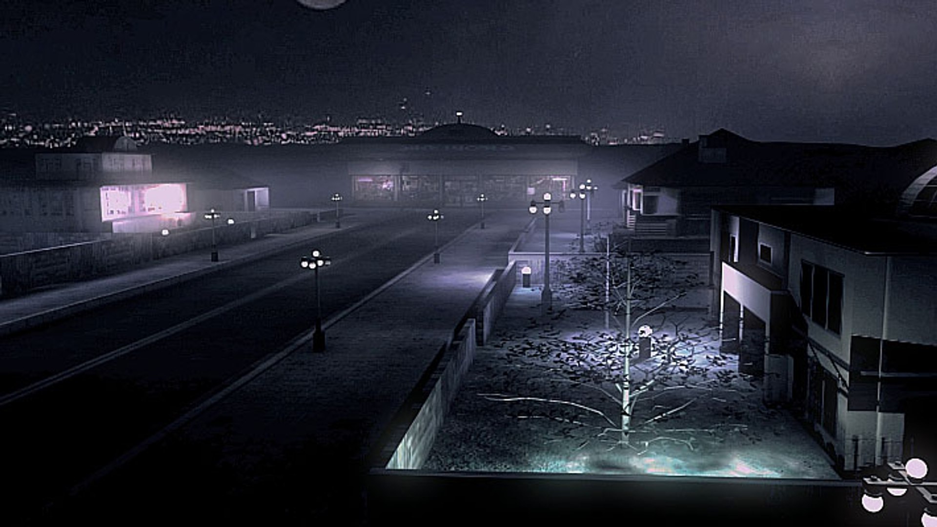 3d night cityscape street lights model