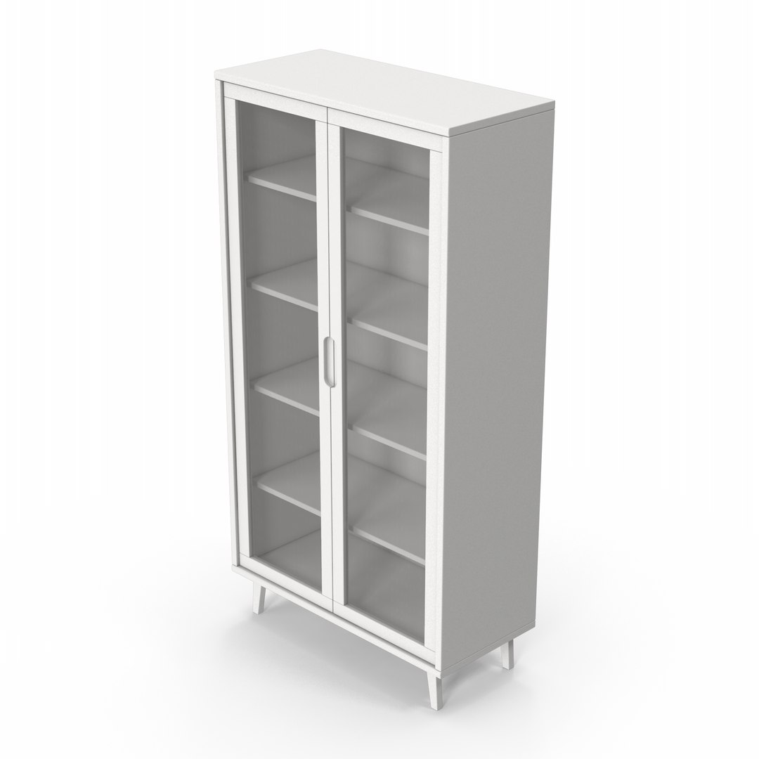 3D Cabinet With Glass Doors Model - TurboSquid 1854825