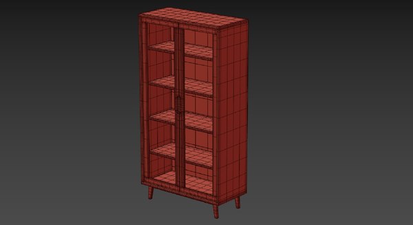 3D Cabinet With Glass Doors model - TurboSquid 1854825