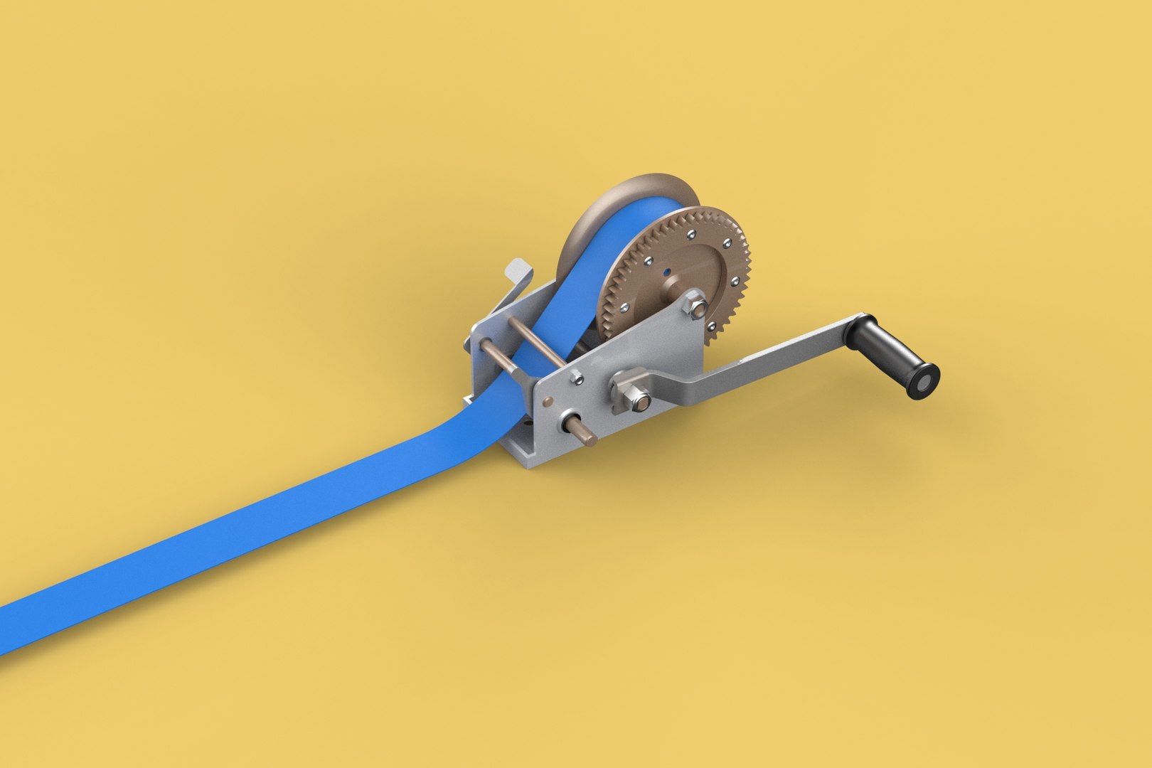 HAND LEVER CRANK WINCHES HOIST BELT WEBBING STRAP LIFT CRANE TON 3D ...