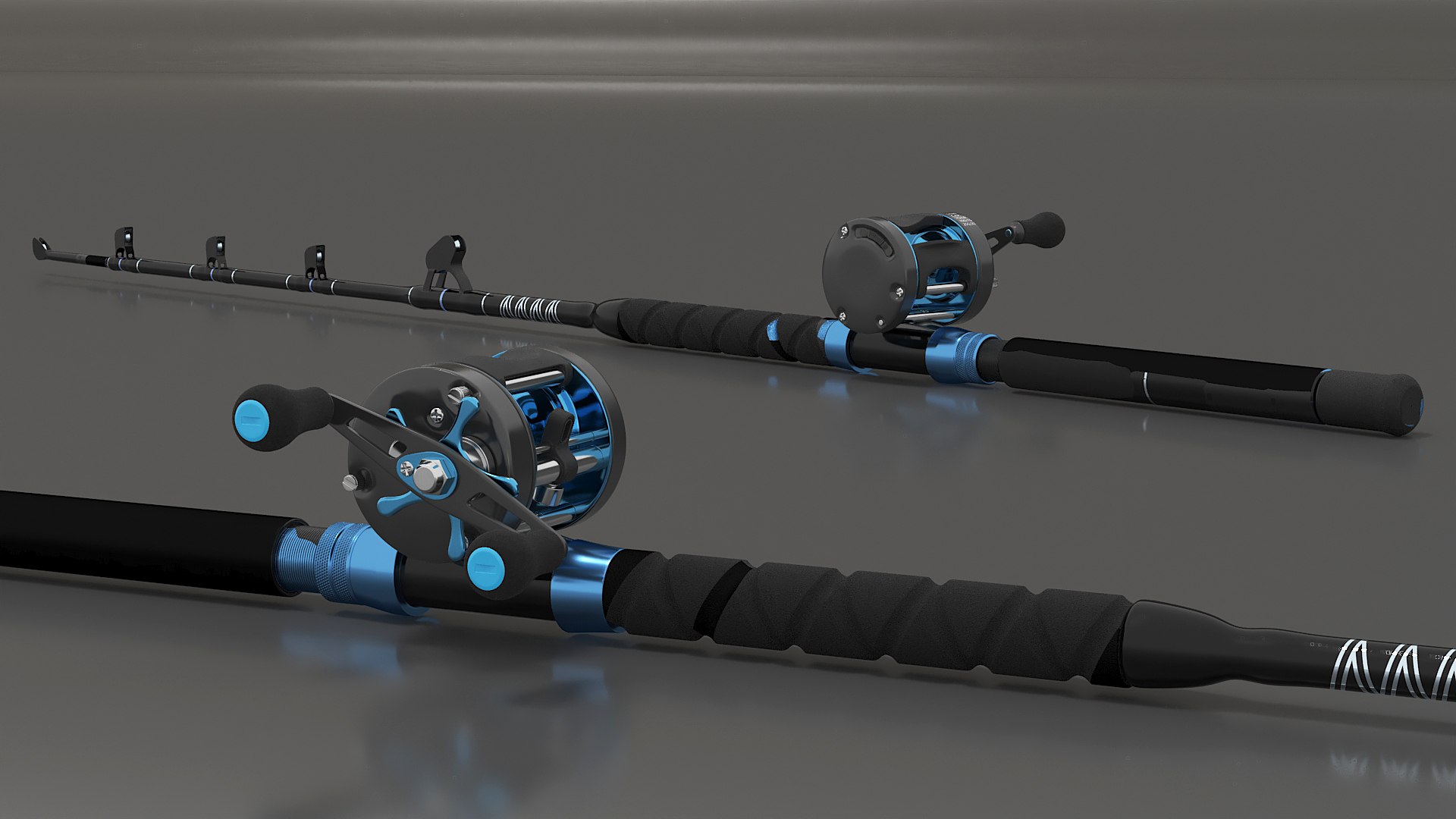 3D Model UltraLight Fishing Rod With Round Baitcasting Reel ...