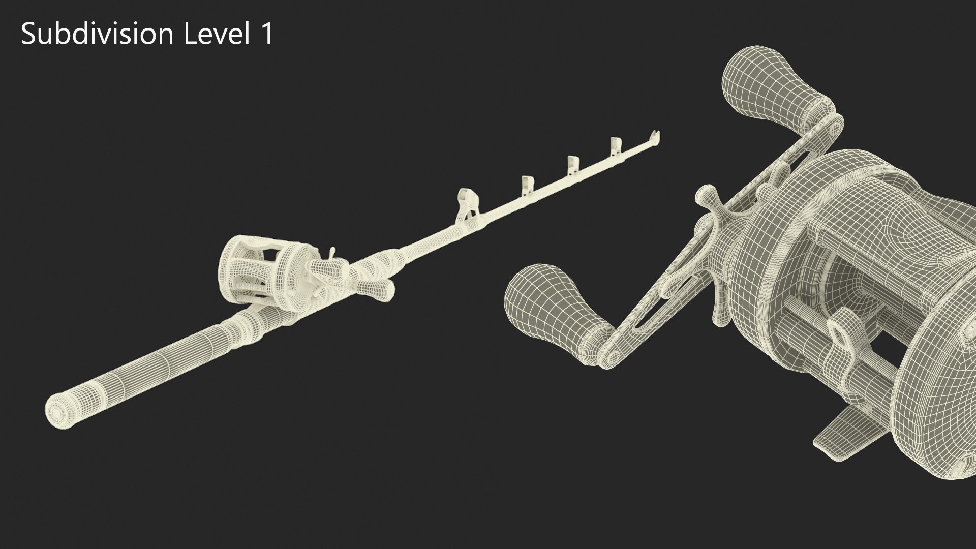 3D Model UltraLight Fishing Rod With Round Baitcasting Reel ...