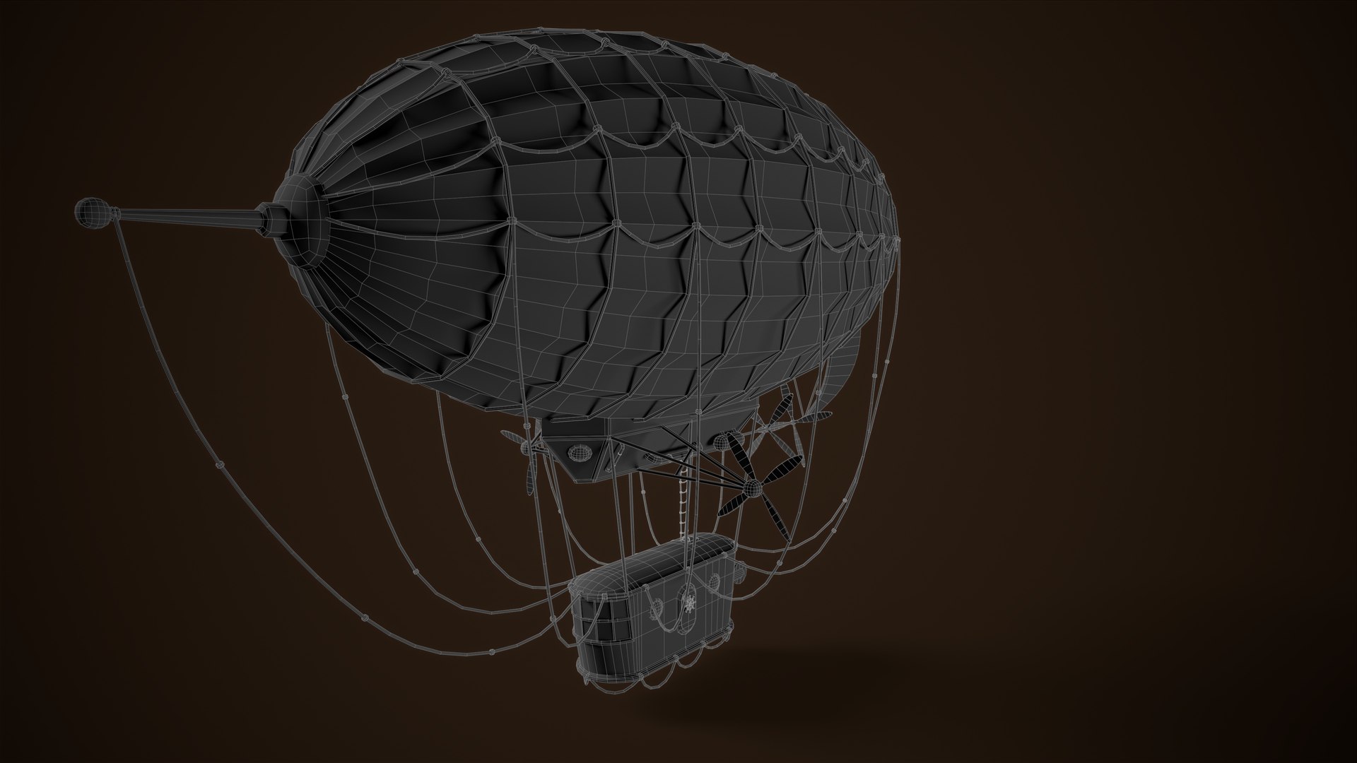 3D Model Steampunk Airship Low-poly 3D Model - TurboSquid 2162735