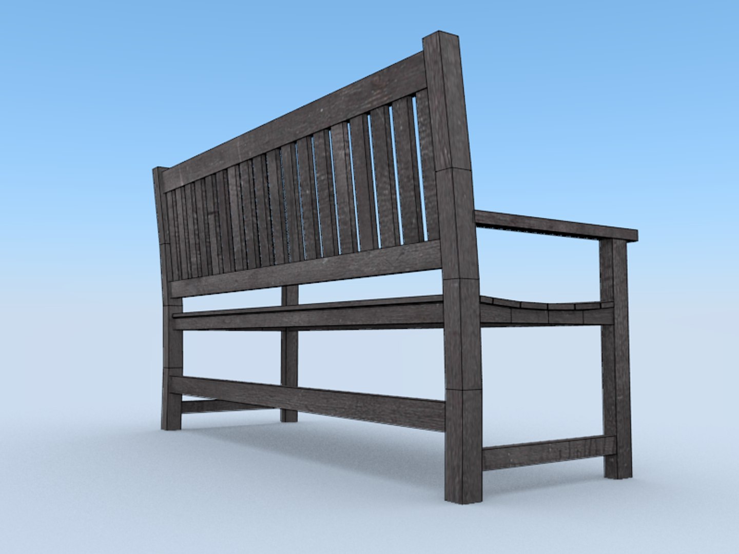 Wooden Bench 3d Model
