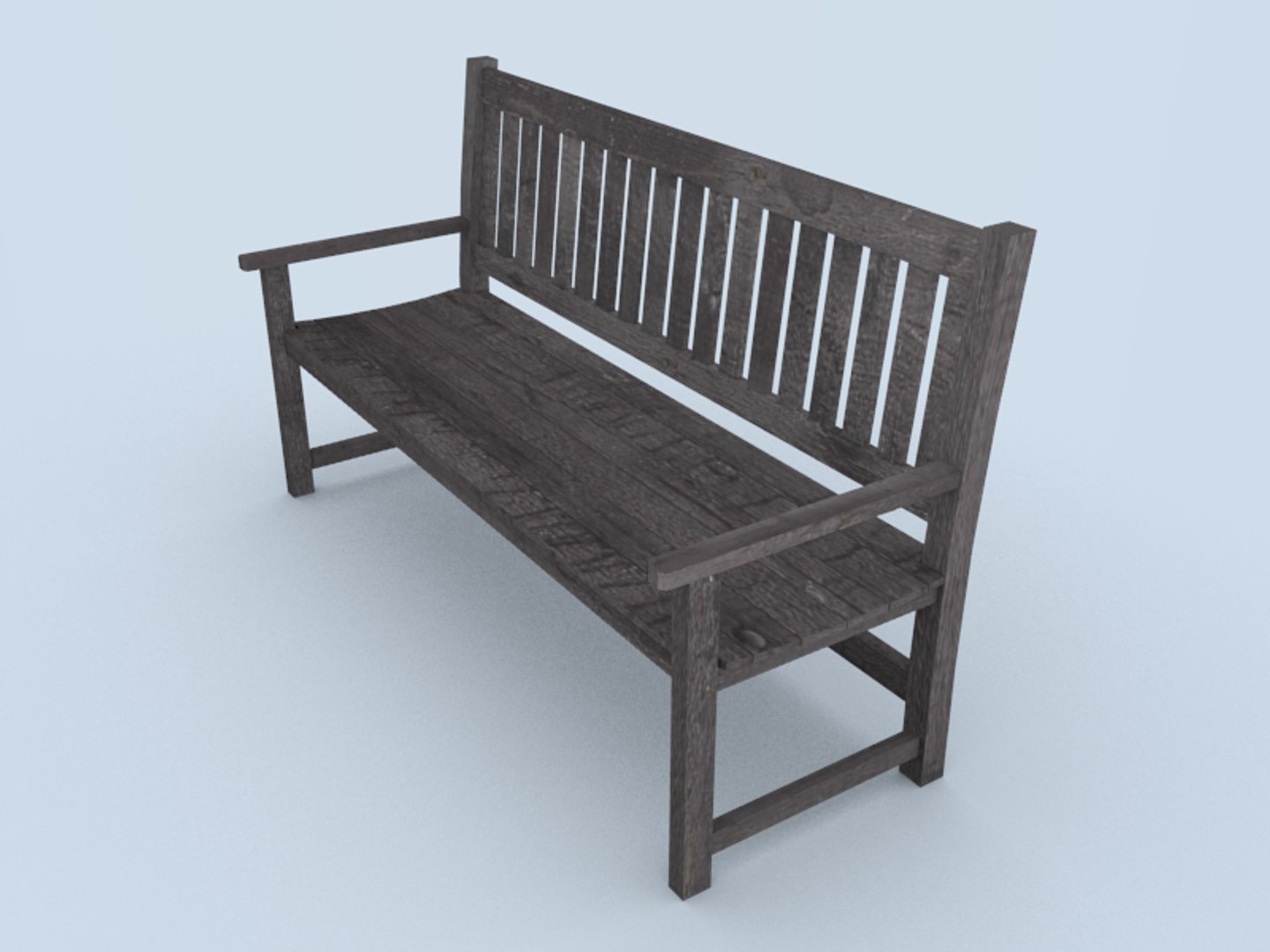 Wooden Bench 3d Model