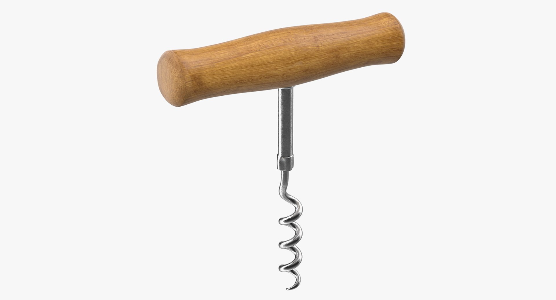 3D wooden handle corkscrew screw model - TurboSquid 1428829