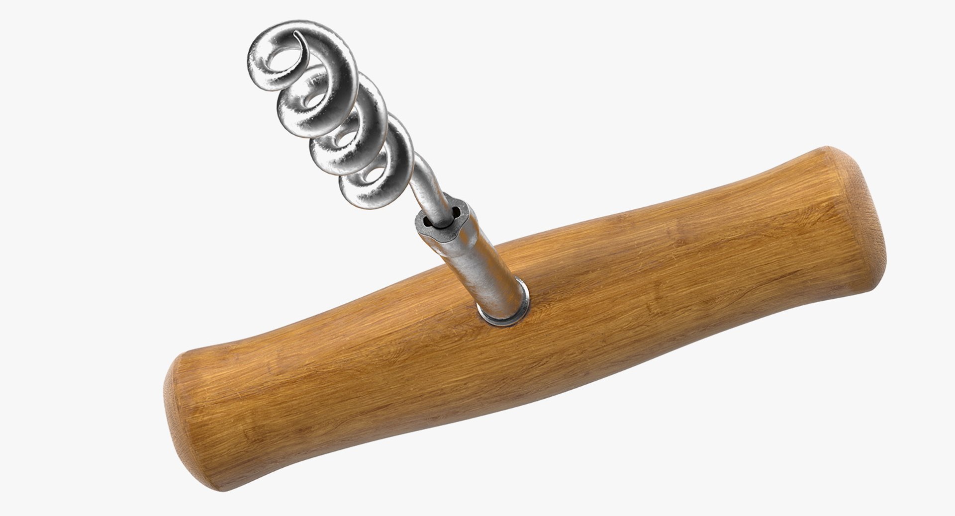 3D wooden handle corkscrew screw model - TurboSquid 1428829