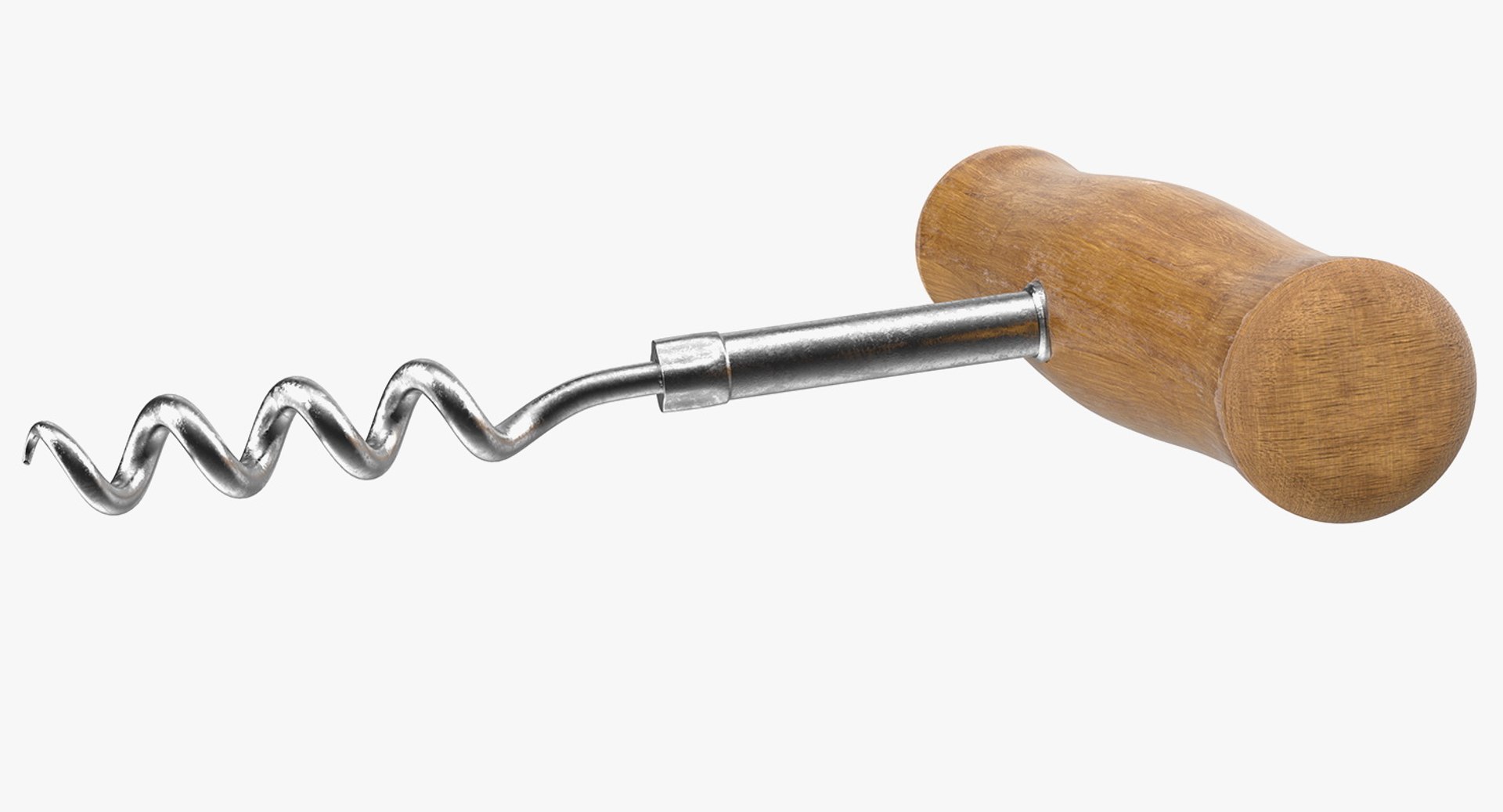 3D wooden handle corkscrew screw model - TurboSquid 1428829