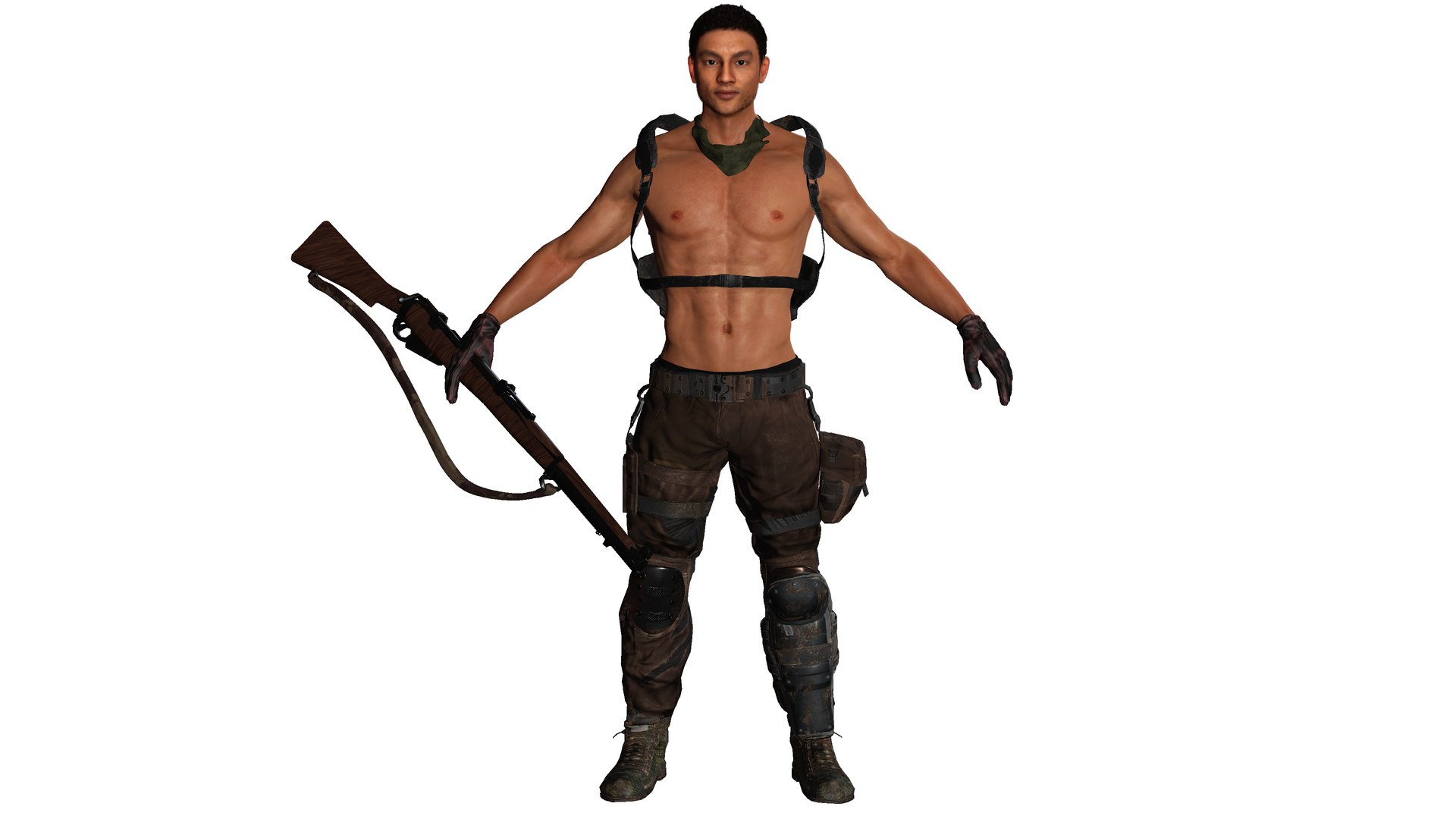 3D AAA 3D MALE APOCALYPSE SURVIVAL SNIPER 02 - GAME READY CHARACTER ...