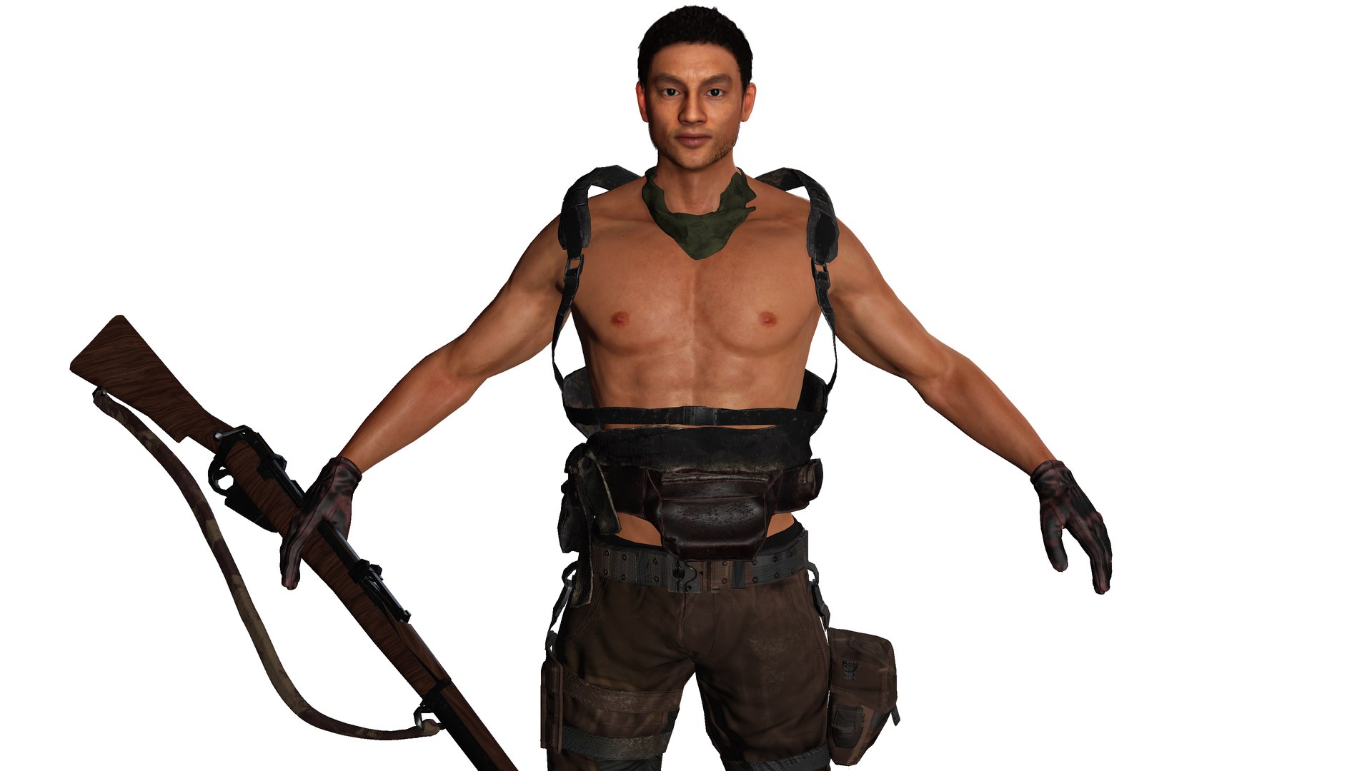 3D AAA 3D MALE APOCALYPSE SURVIVAL SNIPER 02 - GAME READY CHARACTER ...
