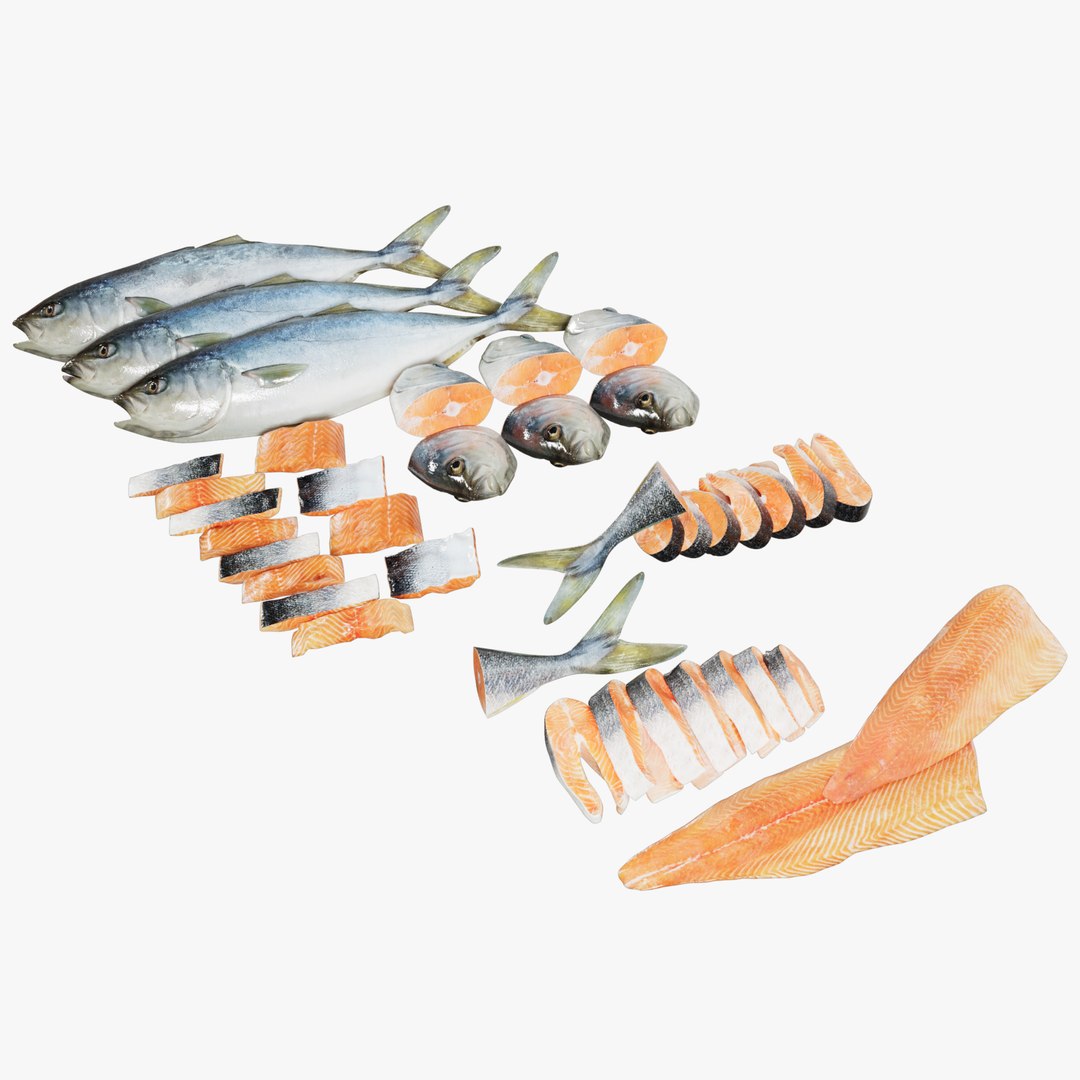 Set Cut Salmon Model - TurboSquid 2267993