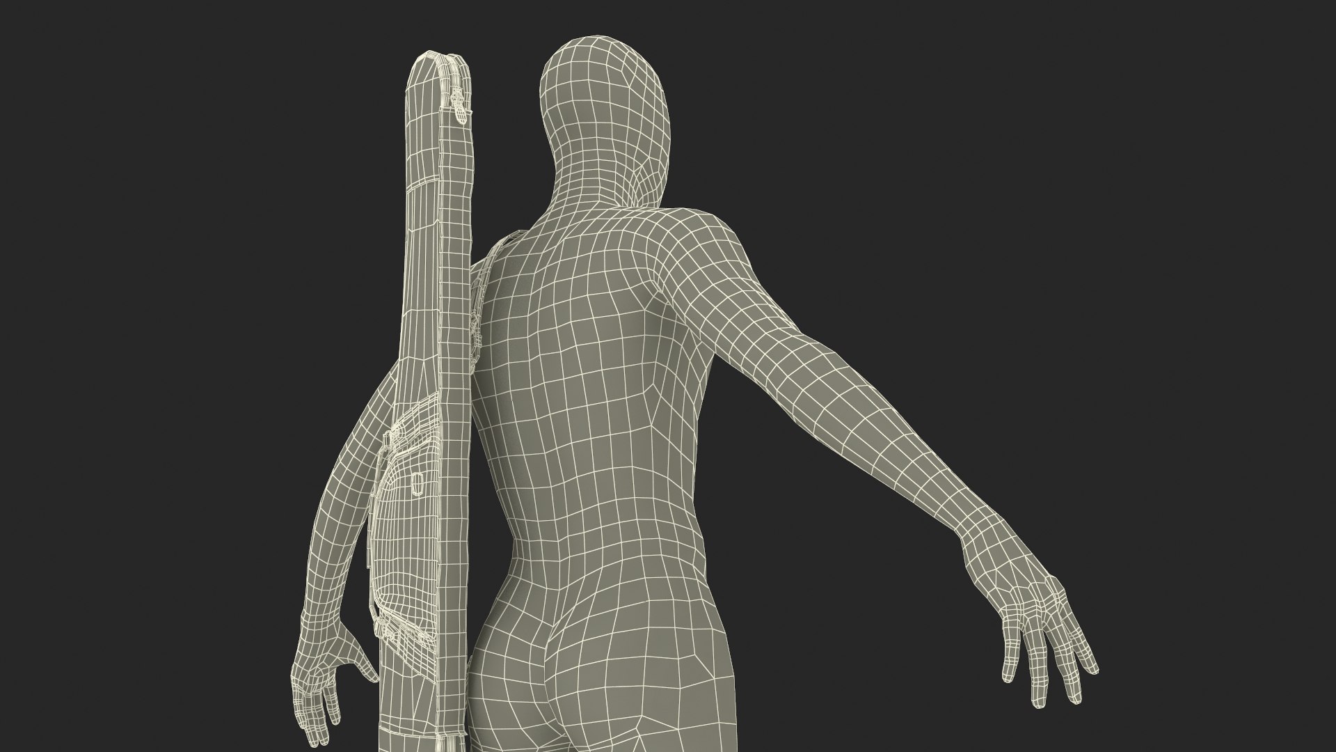 Hunter Gun Carry Bag On Mannequin 3D - TurboSquid 2113692