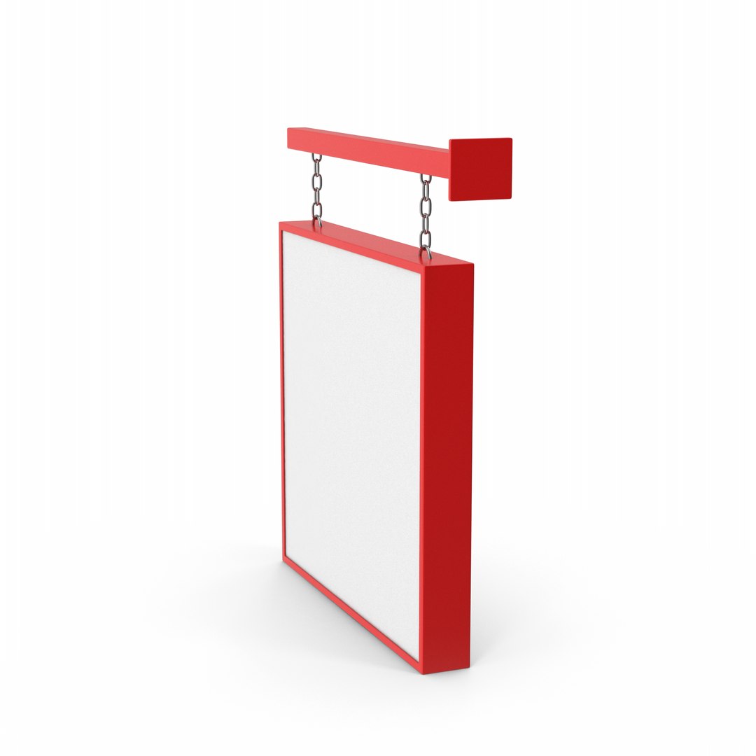 3D Red Wall Mount Advertising Board - TurboSquid 2114200