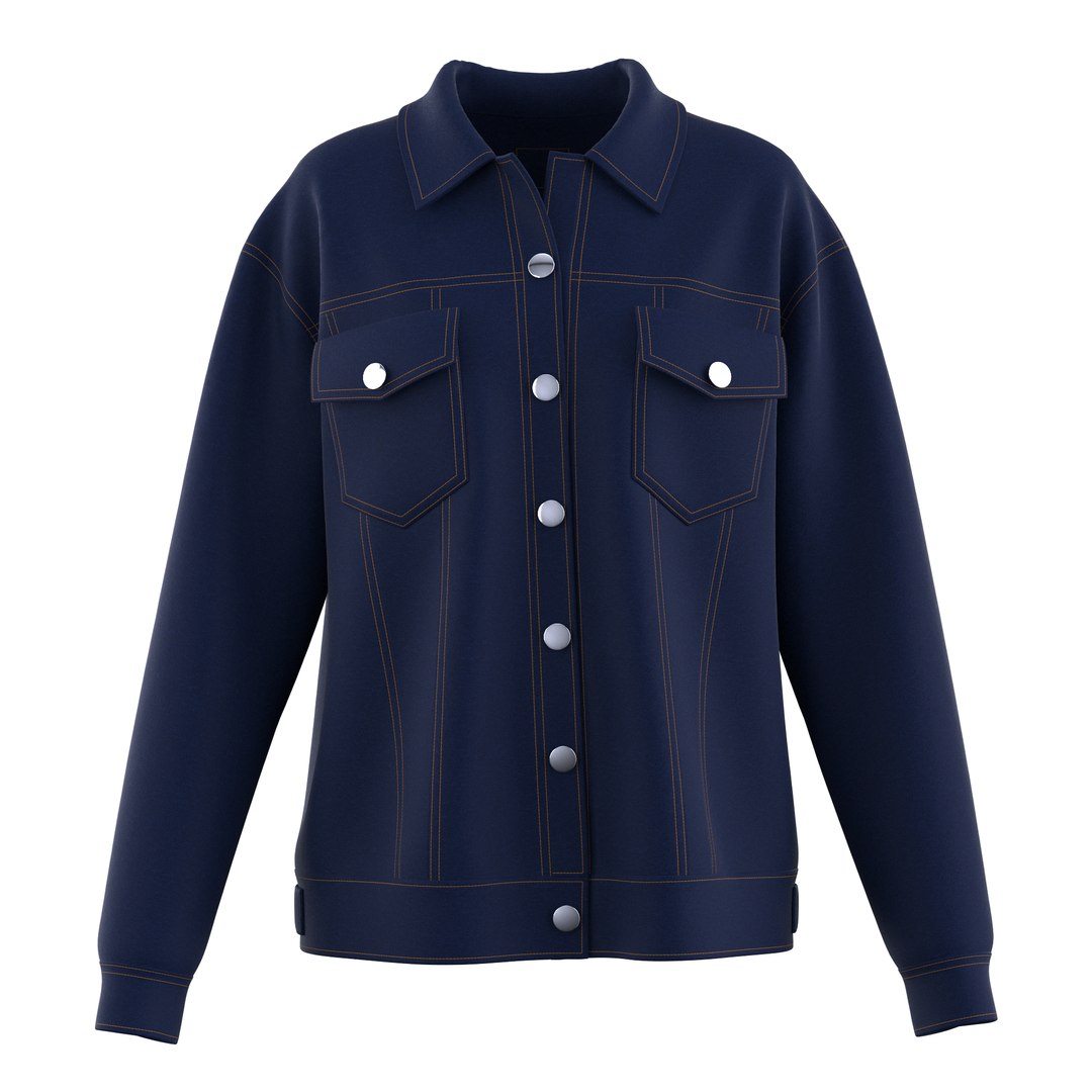 Icon Denim Jacket 3D Model - TurboSquid 1991127