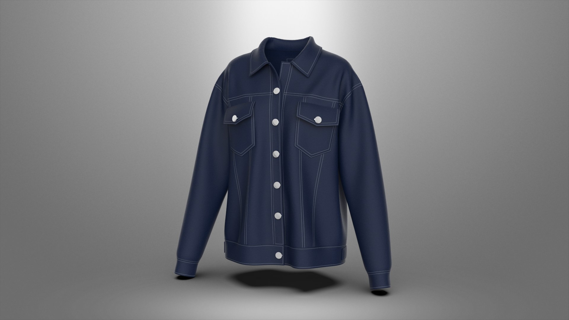 Icon Denim Jacket 3D Model - TurboSquid 1991127