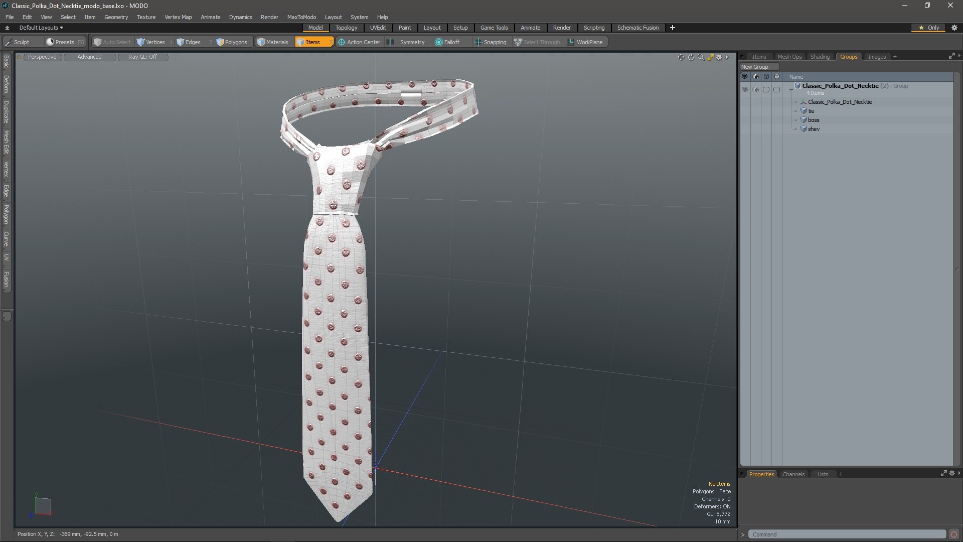 Classic Polka Dot Necktie 3D Model - TurboSquid 2200239