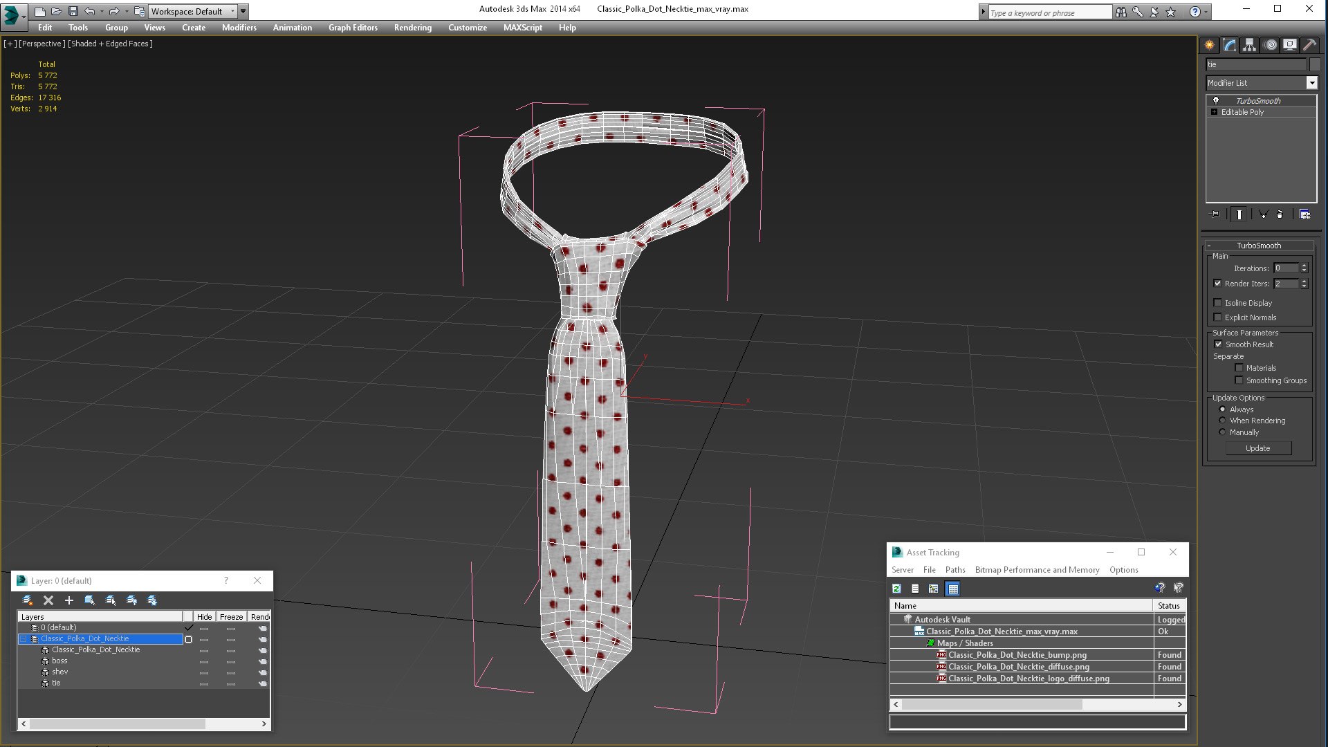 Classic Polka Dot Necktie 3D Model - TurboSquid 2200239