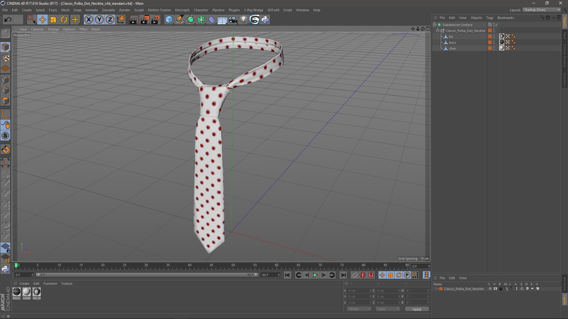 Classic Polka Dot Necktie 3D Model - TurboSquid 2200239