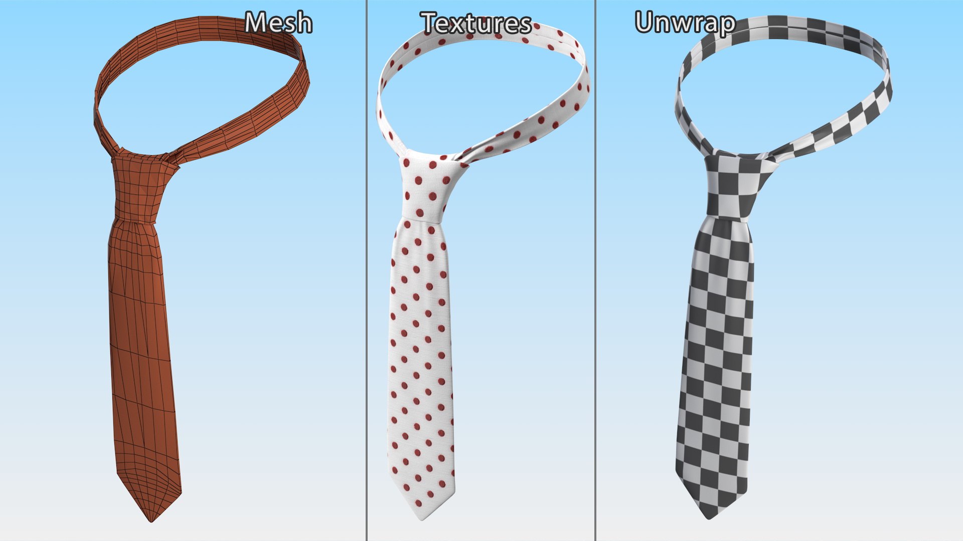 Classic Polka Dot Necktie 3D Model - TurboSquid 2200239