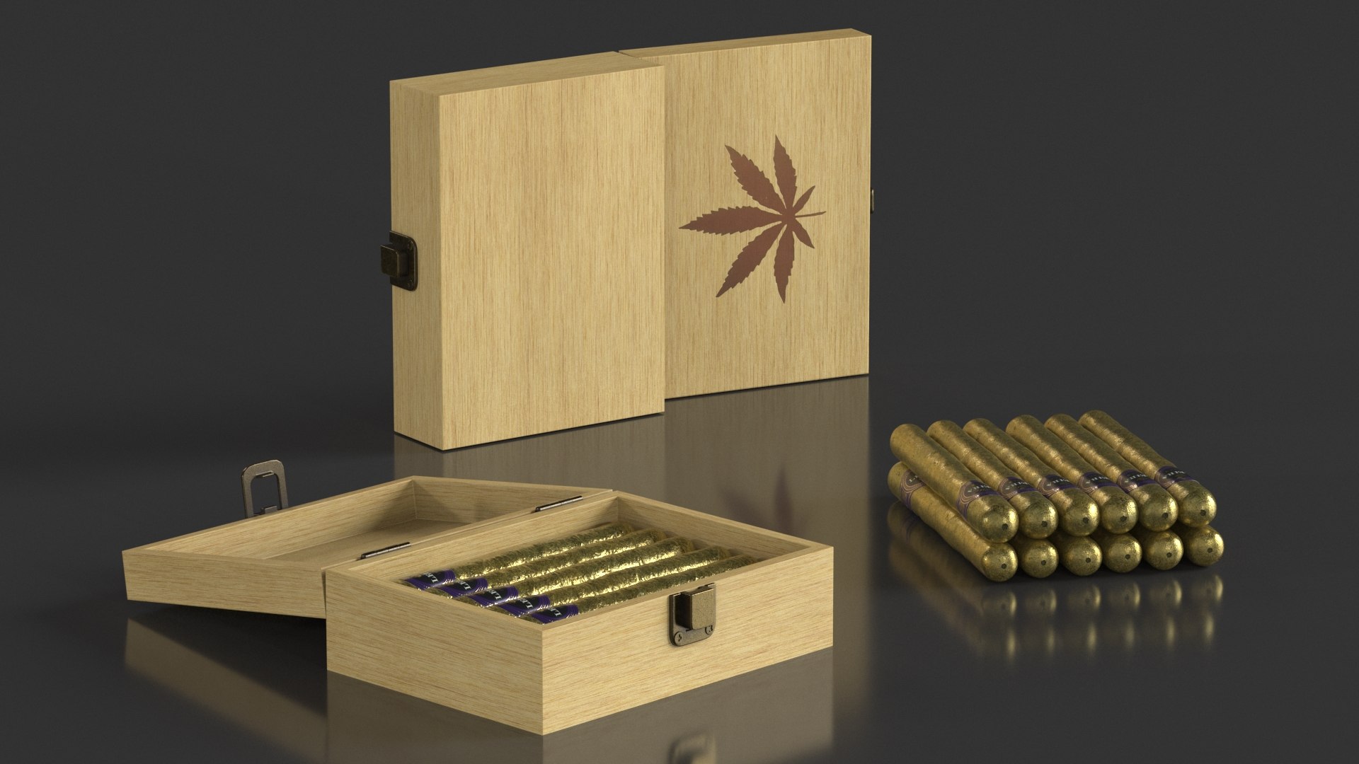 3D Box Of Leira Long Cannabis Cigar In Foil - TurboSquid 2314017