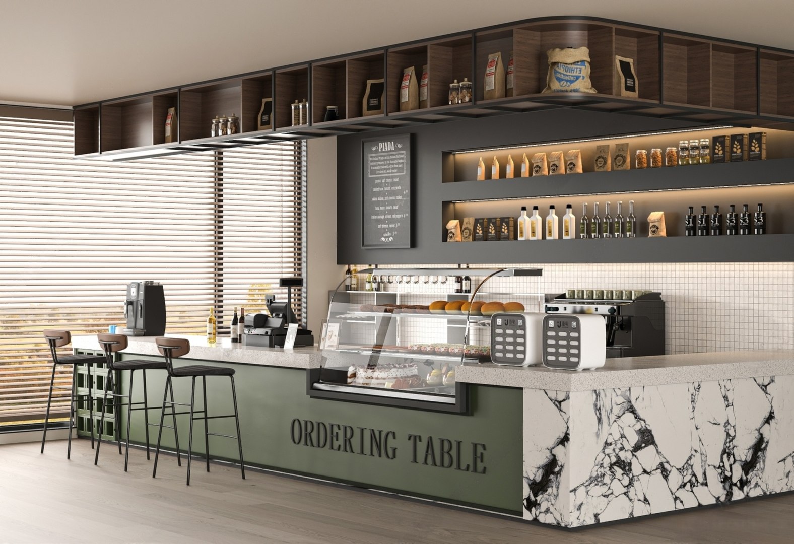 3D Coffeeshop Coffeehouse Cashier Barista Station Coffee Shop Model ...