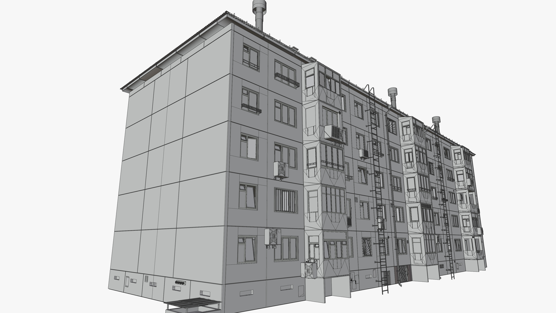 Soviet Building Collection 1 3D model - TurboSquid 1818593