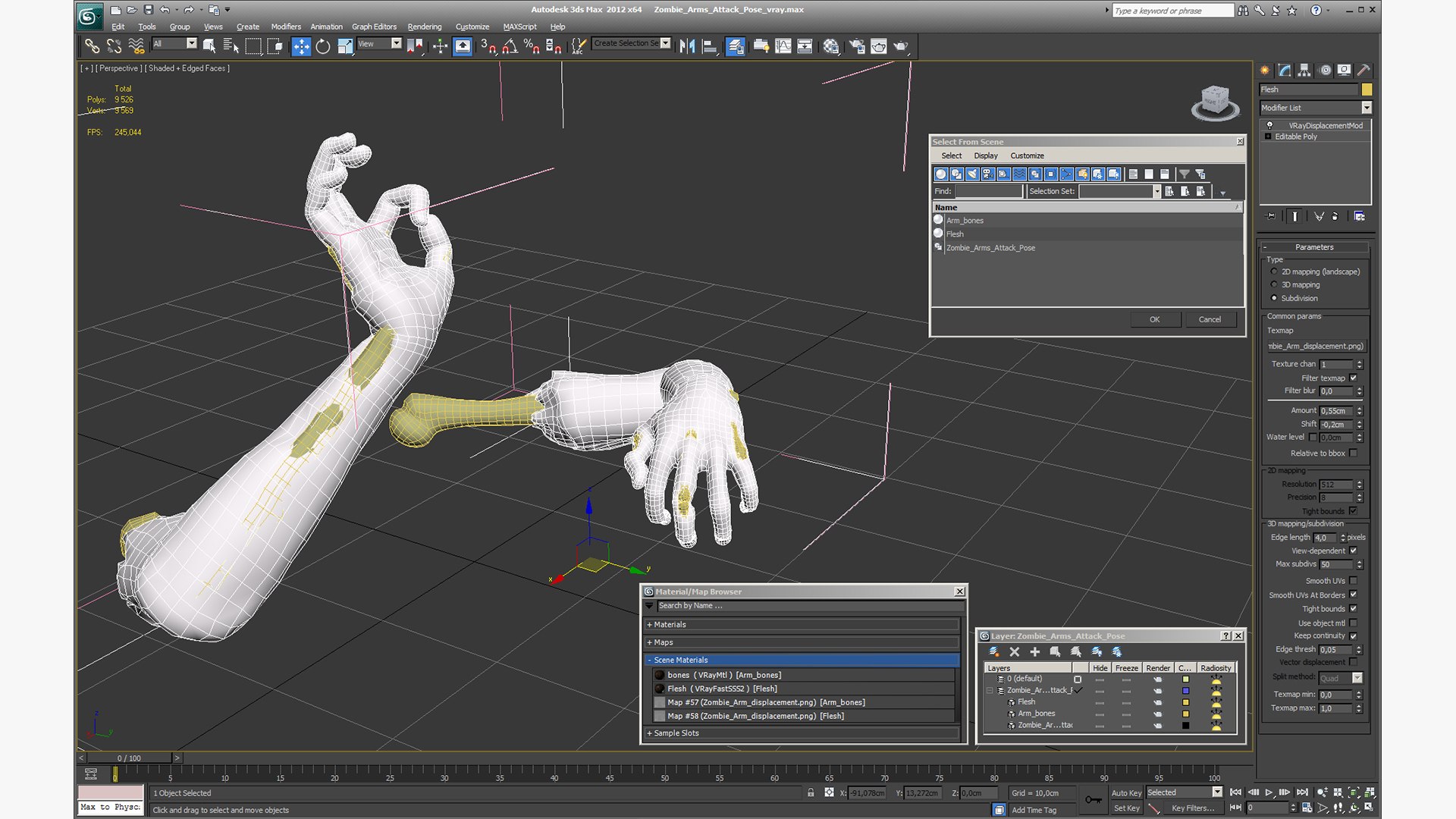 Zombie Arms Attack Pose Model - TurboSquid 1444194