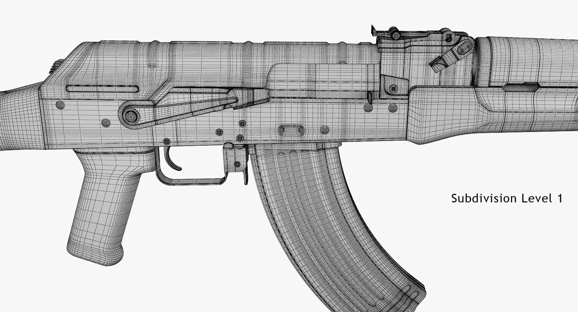 3D assault rifle akm model - TurboSquid 1389165