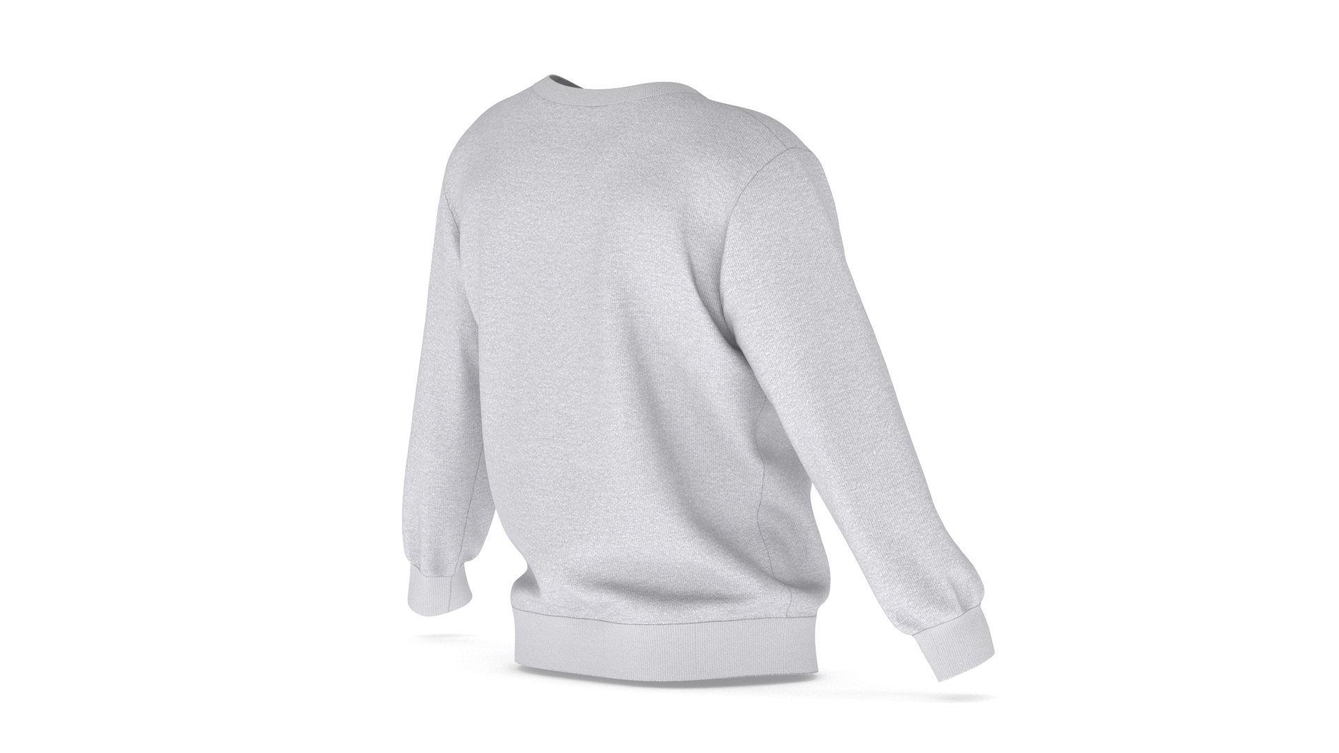 Sweatshirt For Men White 3D model - TurboSquid 2166364