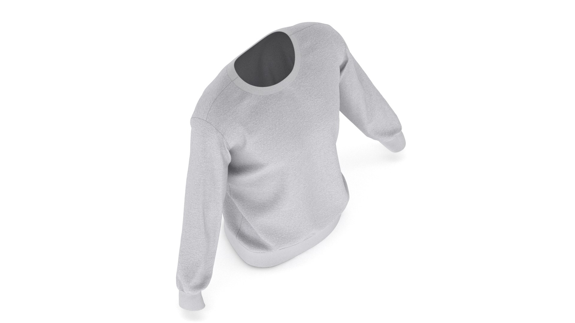 Sweatshirt For Men White 3D model - TurboSquid 2166364