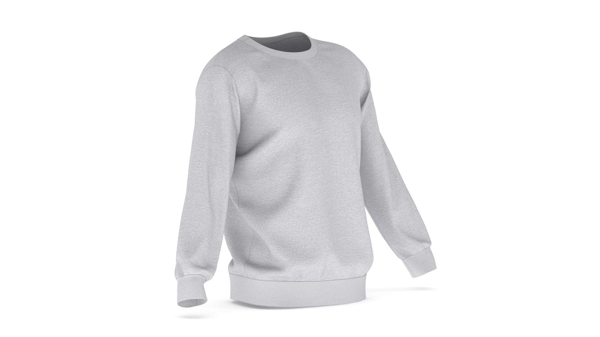 Sweatshirt For Men White 3D model - TurboSquid 2166364
