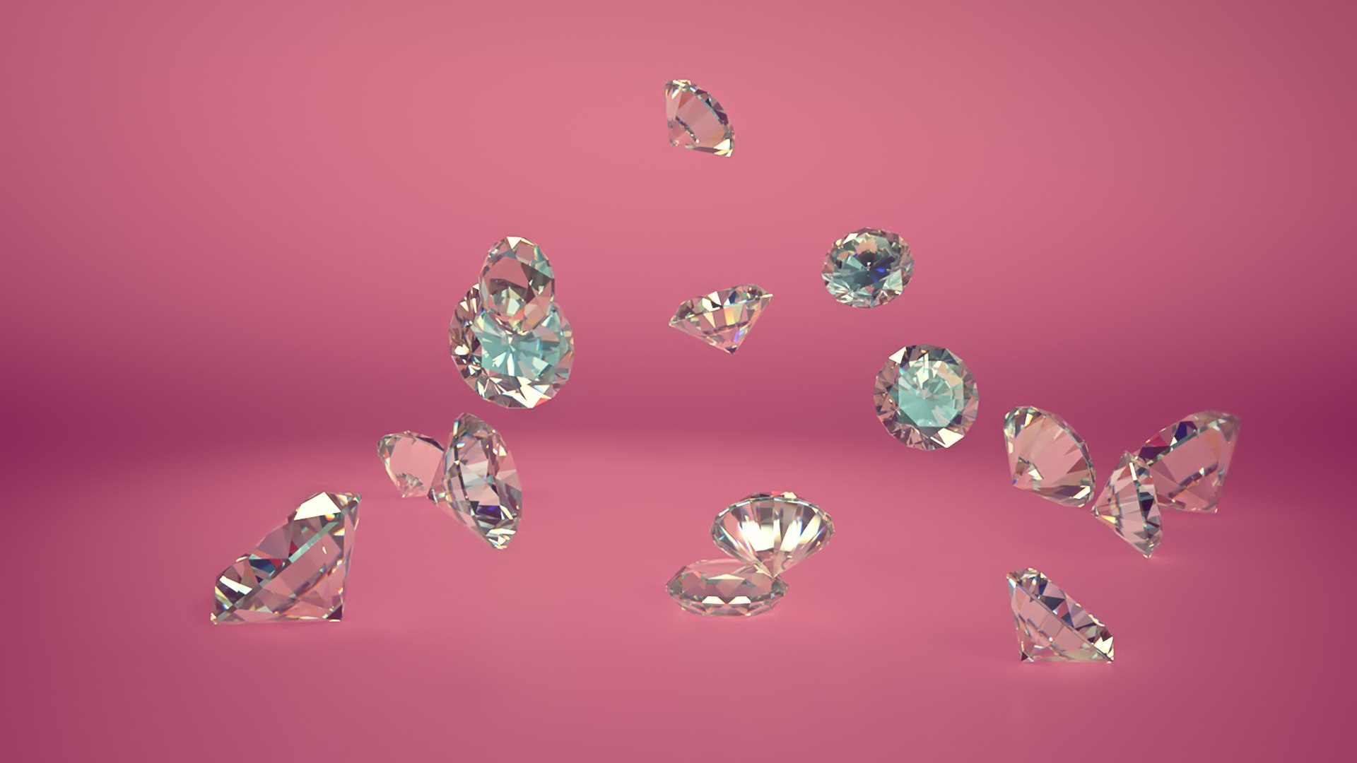 Diamonds Animated In Pink Studio 3D Model - TurboSquid 1925810