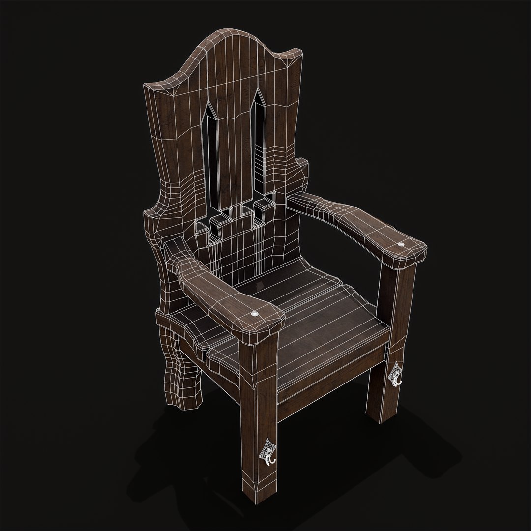 Medieval Rustic High Back Sword Chair 3D Model - TurboSquid 1937655