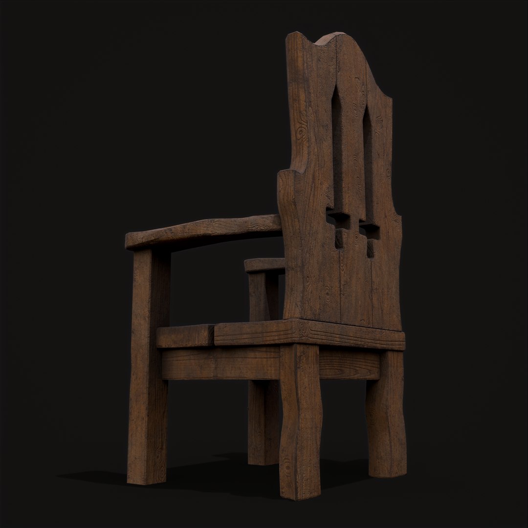 Medieval Rustic High Back Sword Chair 3D Model - TurboSquid 1937655