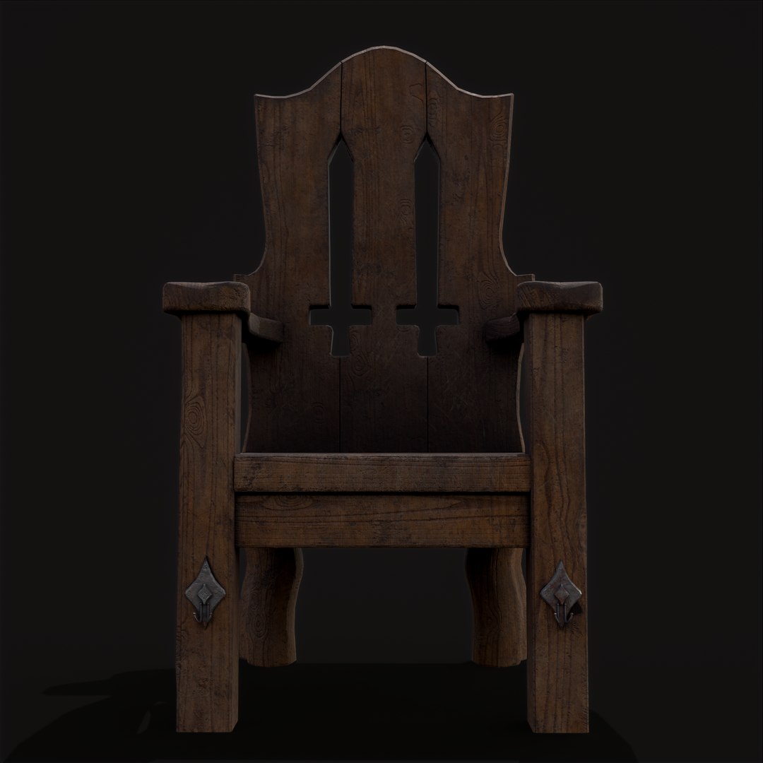Medieval Rustic High Back Sword Chair 3D Model - TurboSquid 1937655