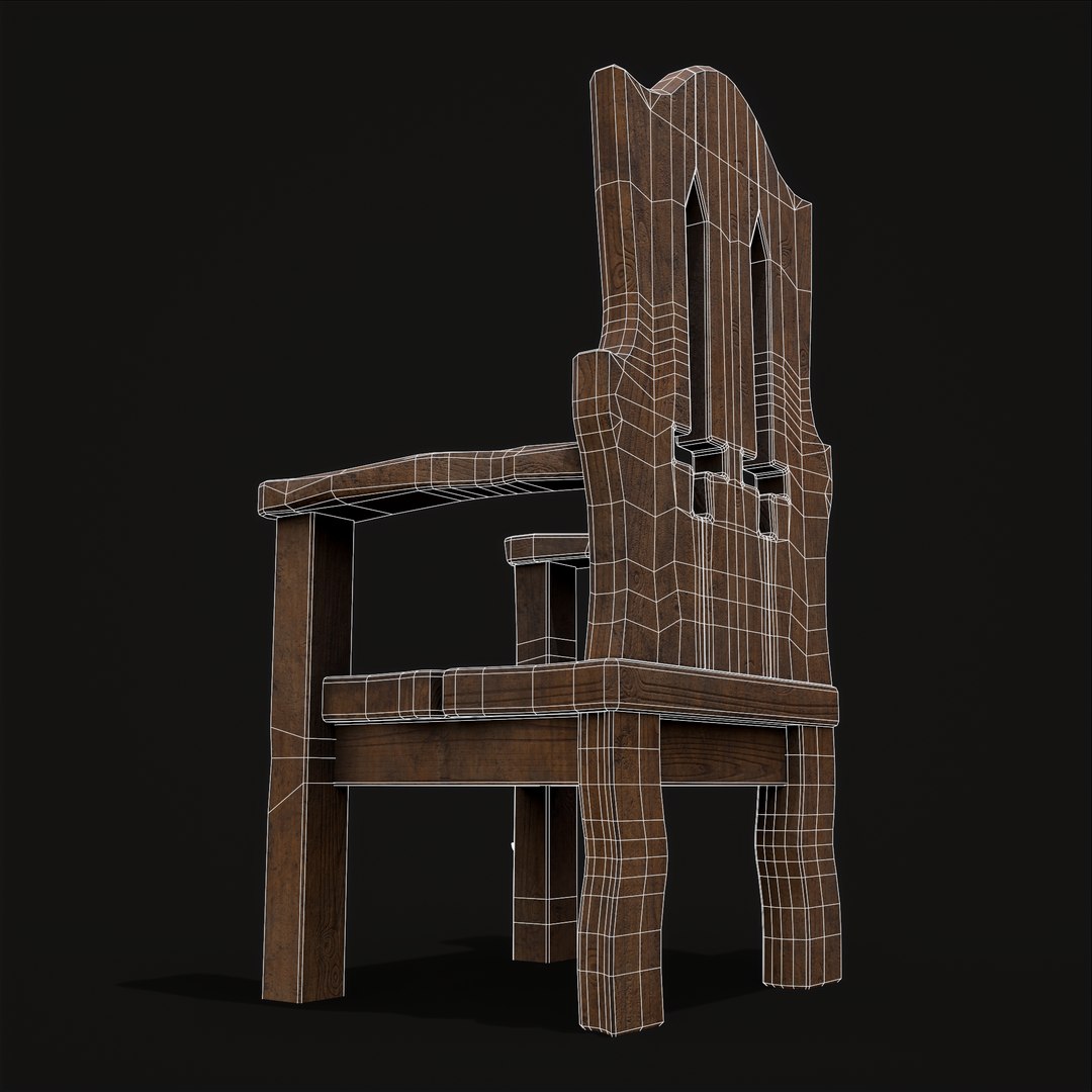 Medieval Rustic High Back Sword Chair 3D Model - TurboSquid 1937655