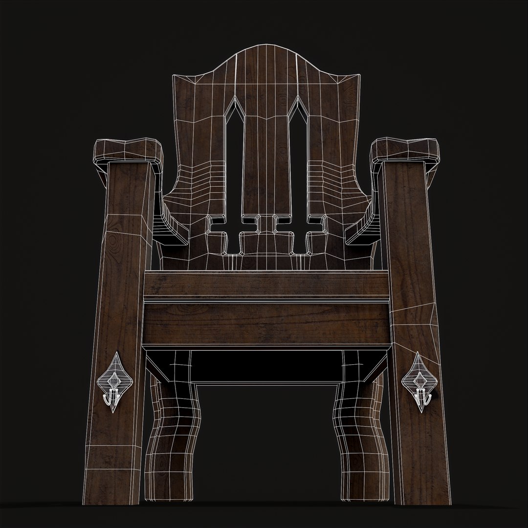 Medieval Rustic High Back Sword Chair 3D Model - TurboSquid 1937655