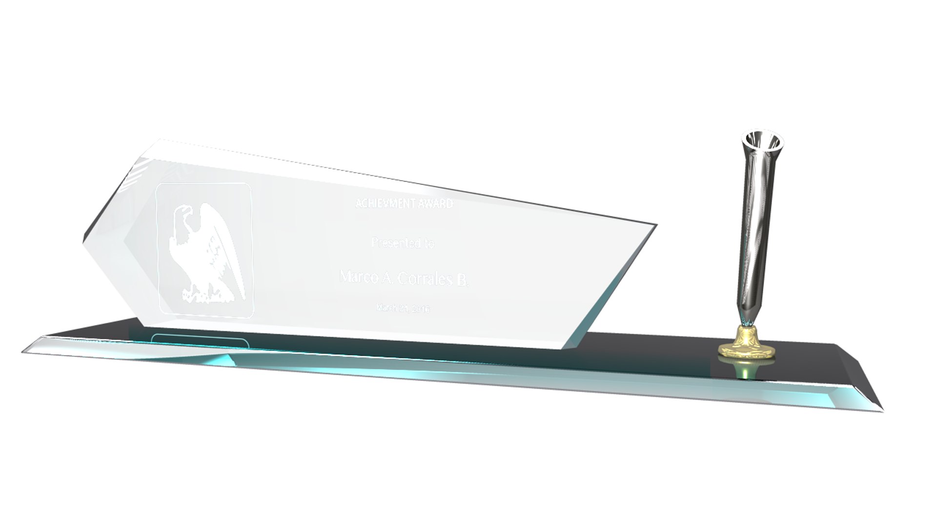 3d badge pen glass