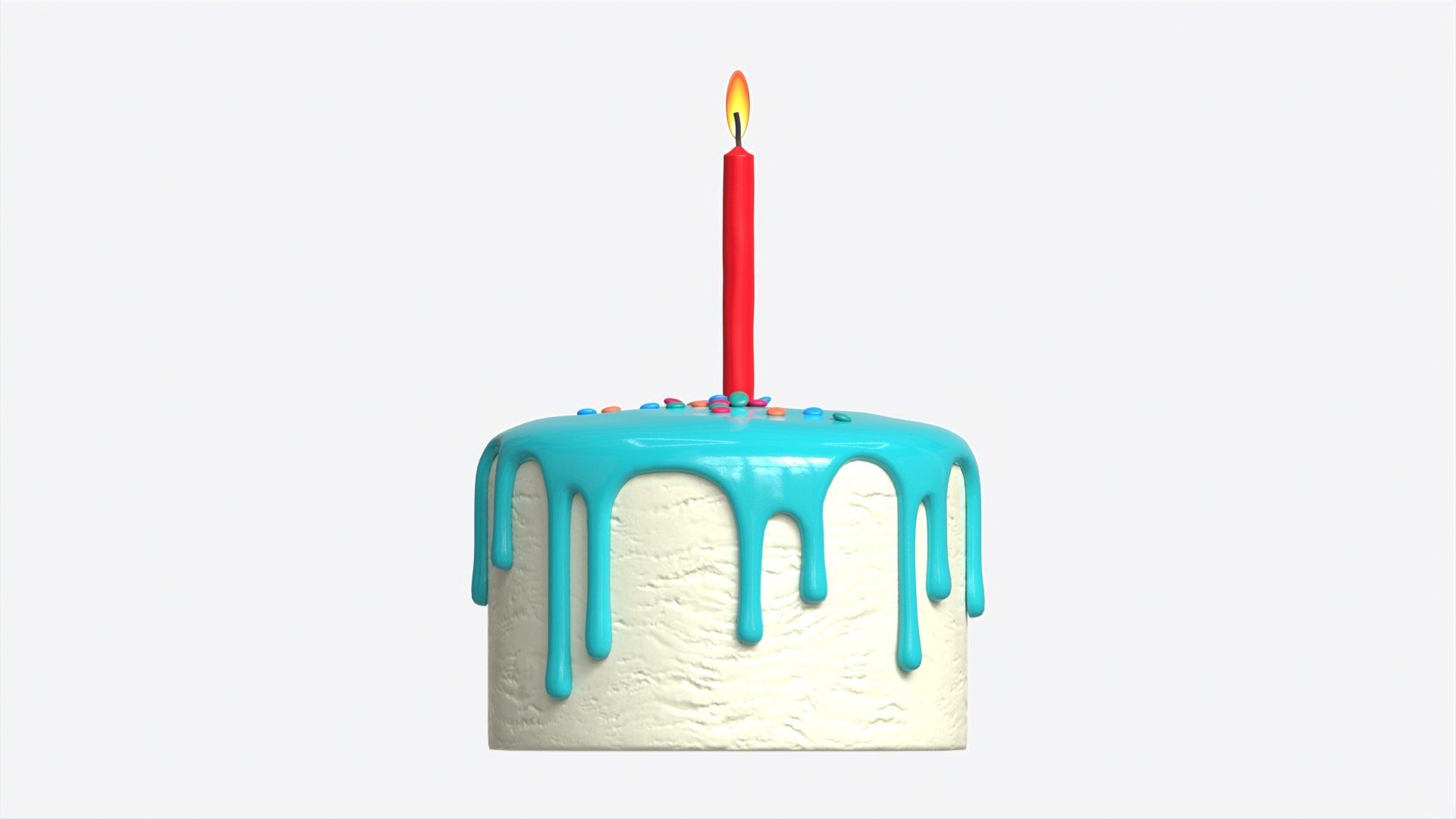 3D Birthday Cake With One Candle - TurboSquid 2054982