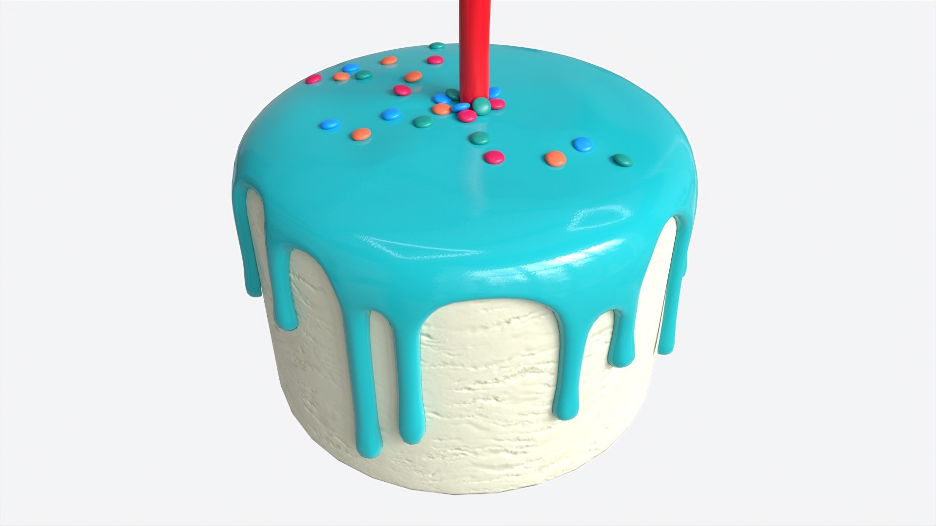 3D Birthday Cake With One Candle - TurboSquid 2054982