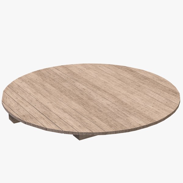 Rounded Wooden Platform model - TurboSquid 1914550